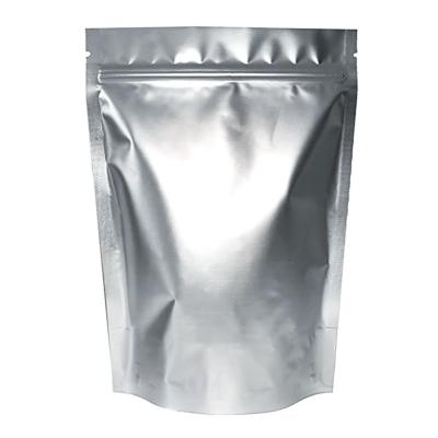 China Heat Sealable Metallic Silver Foil Mylar Ziplockk Bags Stand Up Pouch Food Storage for sale