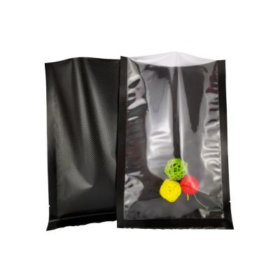 China Pre Cut Black Clear Vacuum Rolls Commercial Grade Vacuum Sealer Bags For Food for sale