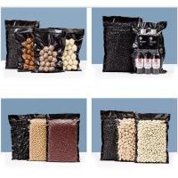 China Vacuum Commercial Grade Barrier Black Nylon Pouch Embossed Plastic Zipper for sale