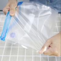 China Sous Vide One Way Valve Vacuum Sealer Plastic Bag Double Layers Zipper Food Bags for sale