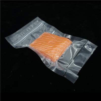 China Precut Embossed Transparent Zipper Bag Vacuum Seal For Food Vac Storage for sale