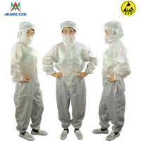 China ESD Cleanroom Smock Class 10000 Polyester Conductive Anti Static Workwear 0.35kg for sale