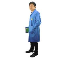 China Cleanroom Lab Blue White Static Dissipative ESD Smock for sale