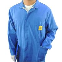 China Cleanroom Lab Blue White Static Dissipative ESD Smock for sale