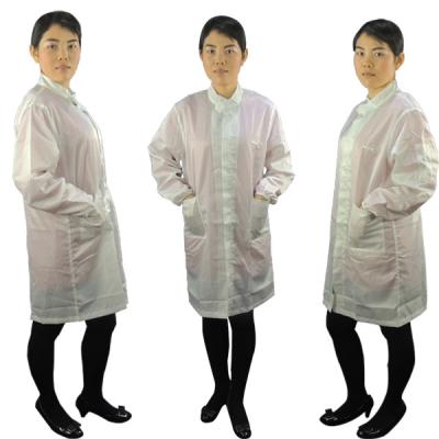 China CE SGS 98% Polyester 2% Conductive Carbon Fibre ESD Lab Coat for sale