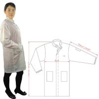 China CE SGS 98% Polyester 2% Conductive Carbon Fibre ESD Lab Coat for sale