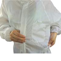 China ESD Cleanroom Coverall with Cap and Mask 98% Polyester 2% Conductive Carbon Fiber EN 61340-5-1 for sale