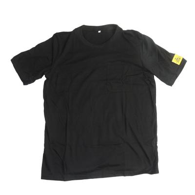 China ESD Polo Shirt 80 Washes Black Antistatic Cotton Polyester EN 61340-5-1 for sale