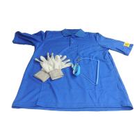 China EN 61340 ESD T Shirt with Antistatic PU Coated Gloves 10E6-8 Ohm Surface Resistance for sale