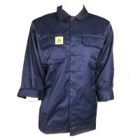 China Navy Blue Unisex Supervisor Manger 220g ESD Smock for sale