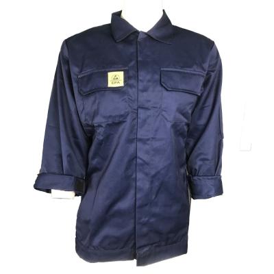 China Navy Blue Unisex Supervisor Manger 220g ESD Smock for sale