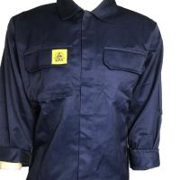 China Navy Blue Unisex Supervisor Manger 220g ESD Smock for sale