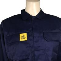 China Navy Blue Unisex Supervisor Manger 220g ESD Smock for sale