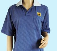 China ESD Antistatic Cotton T Shirt 155g 96% Cotton 4% Conductive Fiber Blue Black S to 6XL for sale