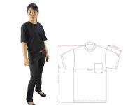 China ESD Antistatic Cotton T Shirt 155g 96% Cotton 4% Conductive Fiber Blue Black S to 6XL for sale