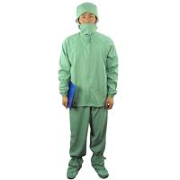 China 98% Cotton Antistatic Coveralls ESD Smock 100D Dust Proof Cleanroom Workwear 130g for sale