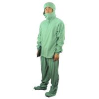 China 98% Cotton Antistatic Coveralls ESD Smock 100D Dust Proof Cleanroom Workwear 130g for sale
