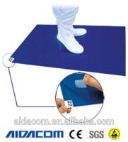 China Cleanroom ESD Disposable Sticky Mat 30 Sheets 18x36 Inch Blue White Grey for sale