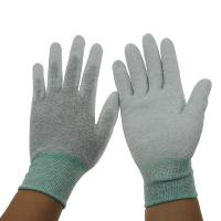 China ESD Antistatic PU Coated Nylon Gloves 300g Carbon Fiber Cleanroom Gloves for sale