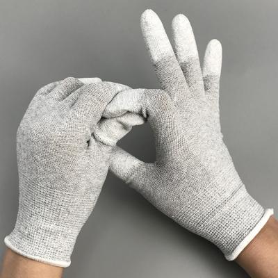 China PU Coated Palm Stretchable S M L Antistatic Control working Glove for sale