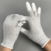China ESD Antistatic Safety Gloves PU Palm Coated Nylon Carbon Fiber 106-108 Ohm S-XXL for sale