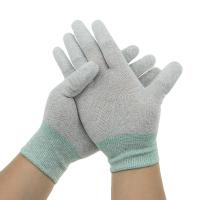 China PU Coated Nylon Carbon Fiber ESD Antistatic Gloves Surface Resistance 10E6-8 Ohm for sale