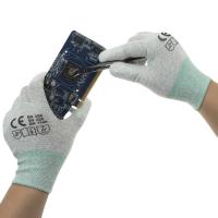 China PU Coated Nylon Carbon Fiber ESD Antistatic Gloves Surface Resistance 10E6-8 Ohm for sale