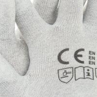 China PU Coated Nylon Carbon Fiber ESD Antistatic Gloves Surface Resistance 10E6-8 Ohm for sale
