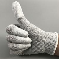 China CE White Grey Lint Free 22.5cm ESD Antistatic Gloves PU Coated Carbon Fiber for sale
