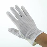 China Non Slip Striped Dotted 0.1s Static Decay ESD Gloves for sale