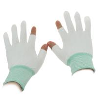 China ESD Nylon Knitted PU Coated Finger Palm Fit Gloves 10g Surface Resistance 10^6-10^9 for sale