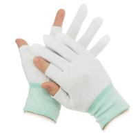 China ESD Nylon Knitted PU Coated Finger Palm Fit Gloves 10g Surface Resistance 10^6-10^9 for sale