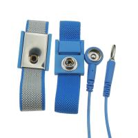 China PA6 Plastic Buckle ESD Wrist Strap 4mm Snap Conductive Fiber 1.8m Coil Cord for sale