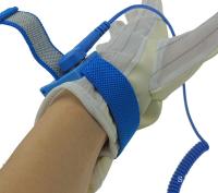 China Stainless Steel Back ESD Wrist Strap 1.8m PU Coil Cord Anti Static Bracelet for sale