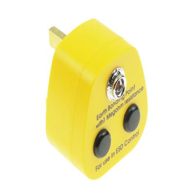 China UK Standard Earth Bonding Plug 1M Ohm Resistor 0.3mA ESD Tabletop Socket for sale