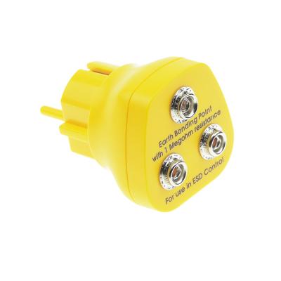 China ESD Plastic EU Earth Bonding Plug 3x10mm Stud 1M Resistor CE Certified for sale