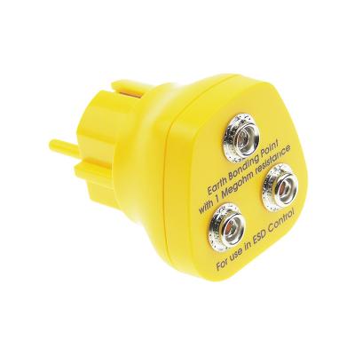 China Glossy Dull ABS EURO Antistatic Earth Bonding Plug for sale