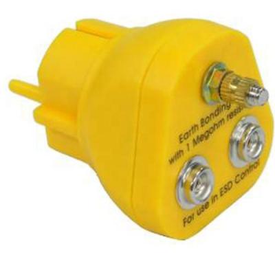 China UK and Euro Antistatic Earth Bonding Point Standard Earthing Plug with 1M Resistor for sale