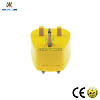 China Yellow ABS Antistatic 1M Resistor ESD Boding UK Plugs for sale