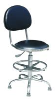China Antistatic Cleanroom Chair Plastic Foot 13.37KGS ESD PU Leather 430x400mm Seat for sale