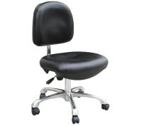China ESD Antistatic Chair 430x400mm Chrome Plating Feet Black Laboratory Cleanroom Chair for sale