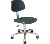 China ESD Antistatic Chair 430x400mm Chrome Plating Feet Black Laboratory Cleanroom Chair for sale