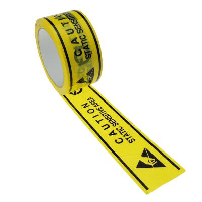 China ESD Antistatic PVC Floor Marking Tape 48mm x 33m Yellow Black Warning for sale