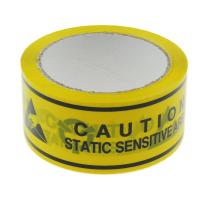 China ESD Antistatic PVC Floor Marking Tape 48mm x 33m Yellow Black Warning for sale