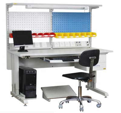 China ESD Industrial Workbench with LED Light 1500x750mm Adjustable Height Anti Static Worktable for sale