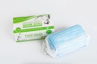 China Disposable 3 Ply Face Mask 17.5x9.5cm Blue with High BFE PFE Antibacterial Meltblown Filter for sale