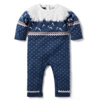 China Wholesale Baby Romper Christmas Knitted Cute Pattern Embroidery Long Sleeves 100% Cotton for sale
