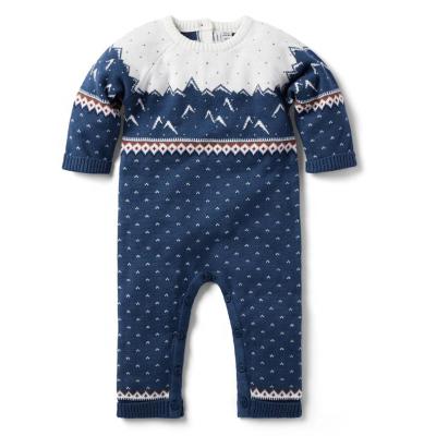 China Wholesale Baby Romper Christmas Knitted Cute Pattern Embroidery Long Sleeves 100% Cotton for sale