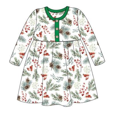 China Baby Girl Christmas Dress Long Sleeve Infant Winter Clothes 100% Cotton 0-24M for sale