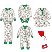China Customized Childrens Christmas Pajamas Wholesale 100% Cotton Baby Homewear Set for sale